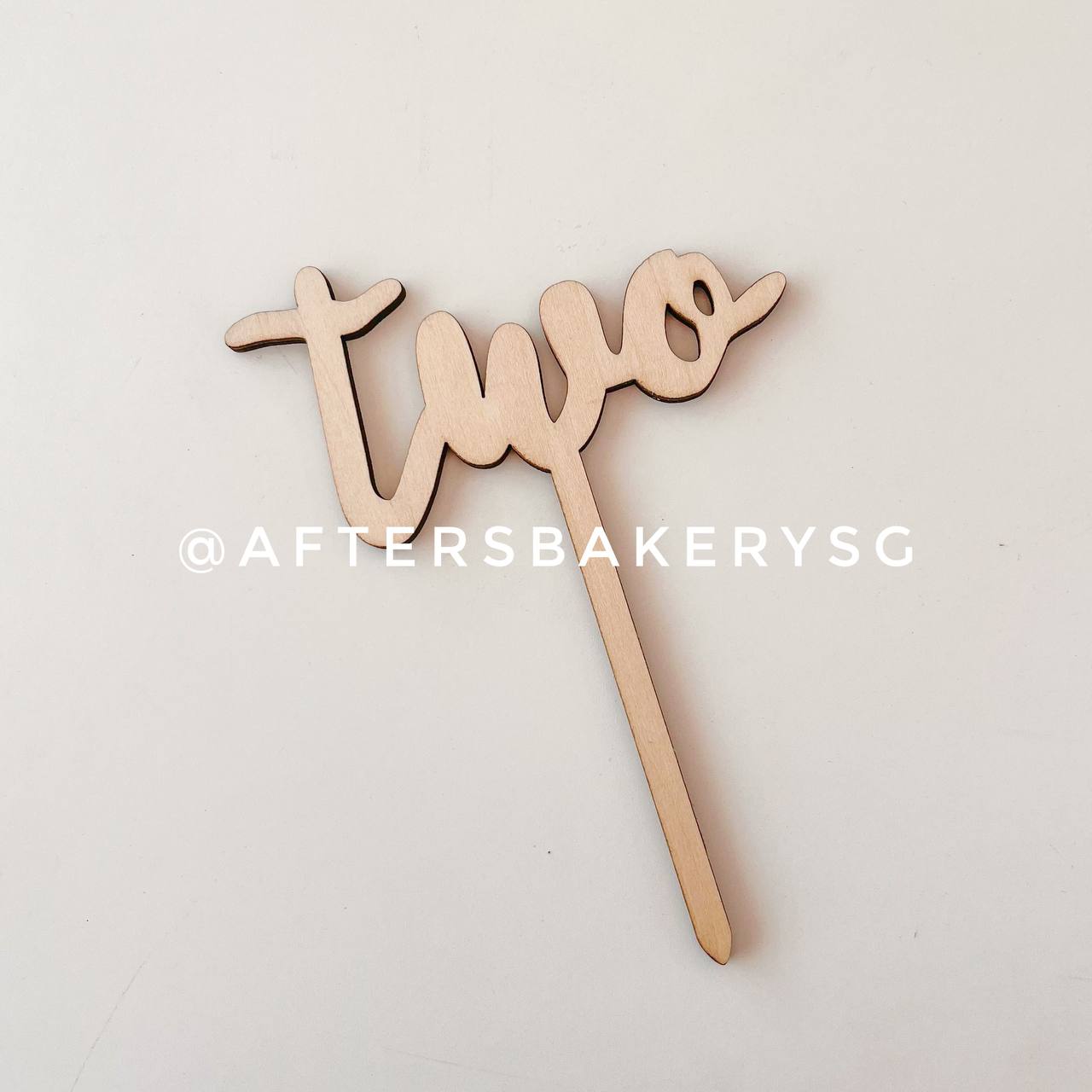 Wooden TWO Topper | Afters Bakery
